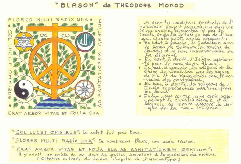 Le blason de Théodore Monod – AUTOUR D'UNE FLEUR
